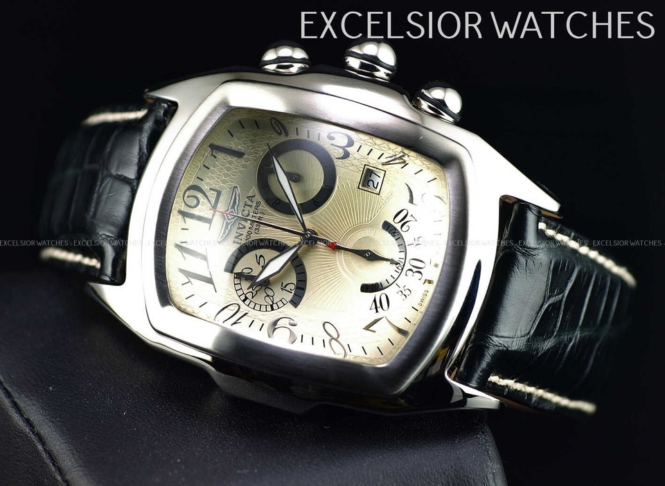 RARE Invicta Mens Grand Lupah Dragon Swiss ETA Chronograph Alligator ...