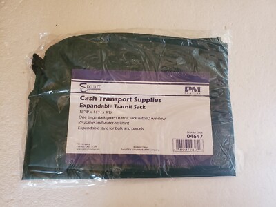 PM SecurIT Cash Transport Bag Expandable Transit Sack Pouch Green 04647 ...