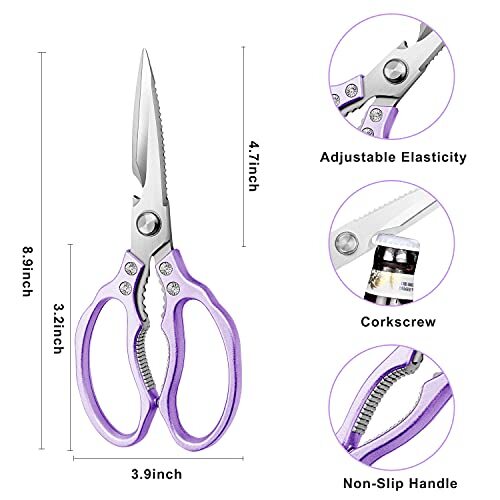 Kitchen Scissors, Heavy Duty Sharp Kitchen Shears Dishwasher Safe ...