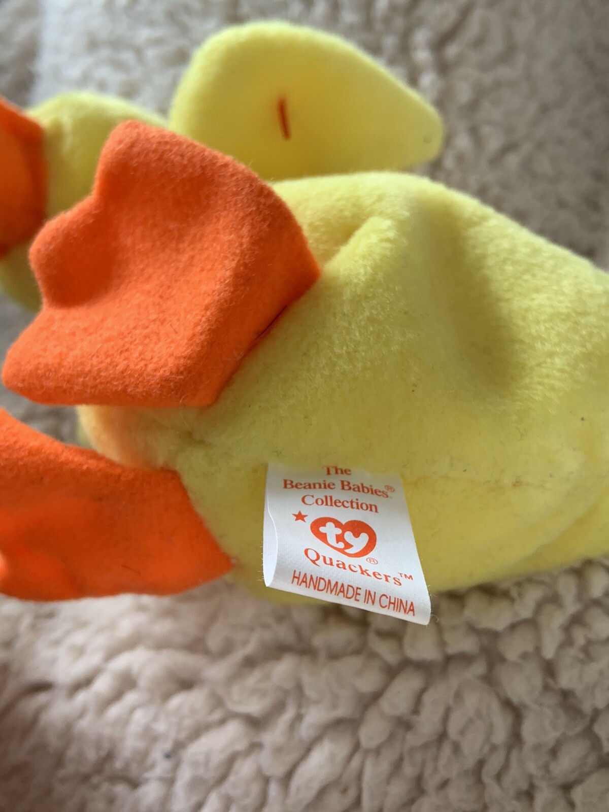 Quacker TY Beanie Baby (1994) Tag Errors Good Condition New W/ Tags ...