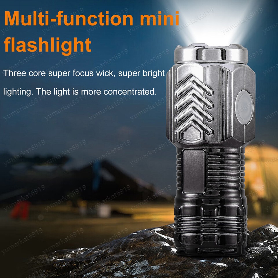 Mini Small LED Flashlight Super Bright Torch Tactical Lamp USB ...