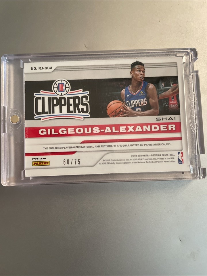 Shai Gilgeous Alexander 2018 Obsidian Prizm /75 Rookie RPA *SEALED* #RJ ...