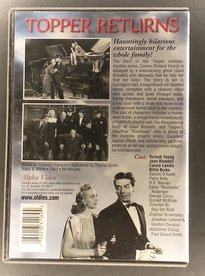 1941 - Topper Returns (DVD, 2001, Alpha Video) 89218311894| eBay