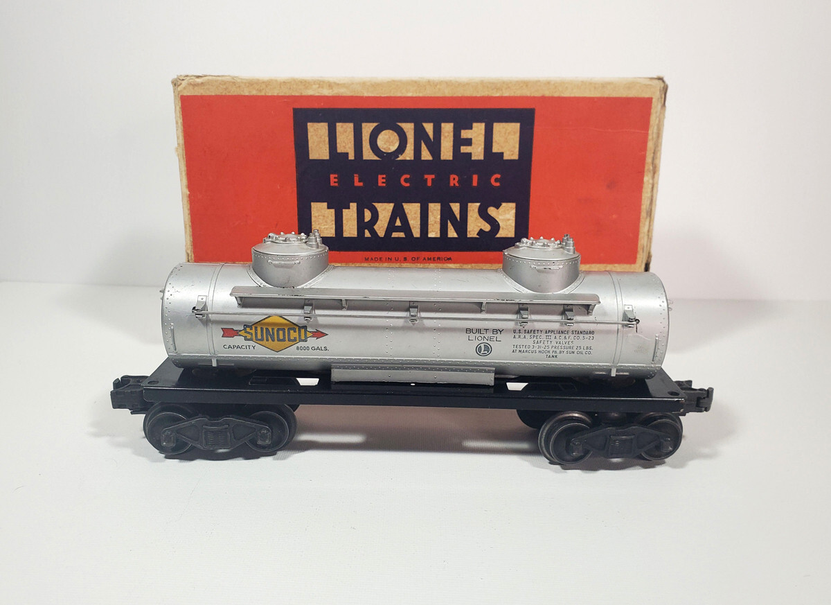 Lionel Vintage O Gauge Postwar 6465 Sunoco 2 dome oil Tanker Train Car ...