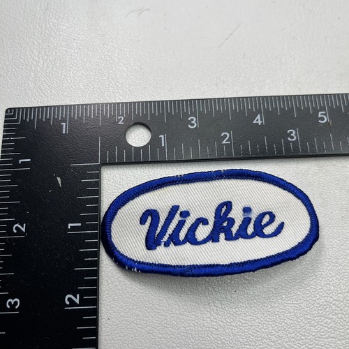 NOS Oval Blue Letter VICKIE Name Patch (For Mechanic & Worker Uniforms ...