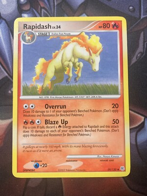 RAPIDASH DIAMOND & PEARL BASE POKEMON CARD 59/130 LP | eBay