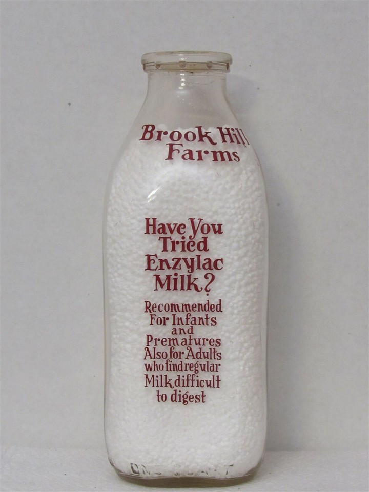 SSPQ Milk Bottle Brook Hill Farms Dairy Chicago IL COOK COUNTY 1959 ...