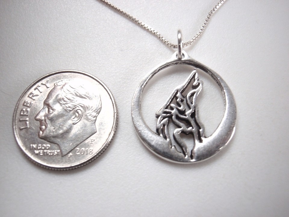 Howling Wolf 925 Sterling Silver Pendant | eBay