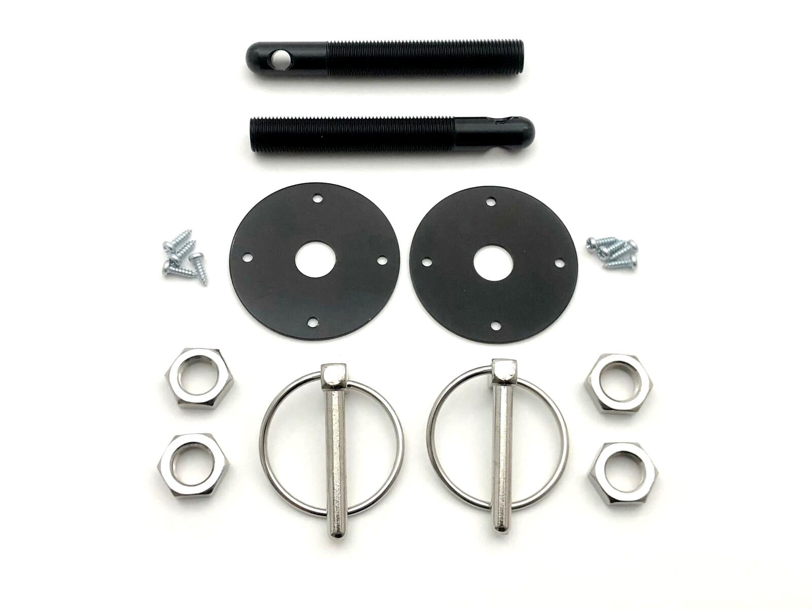 Universal Hood Pin Kit Latch Bonnet Flip-Over Style GM Chevy Ford Mopar ...