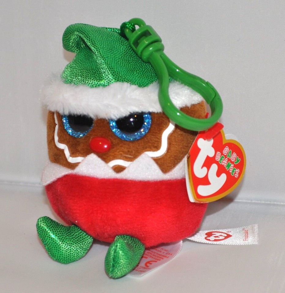 TY Christmas Baby Beanies "Fruitcake" Gingerbread Holiday Keychain ...