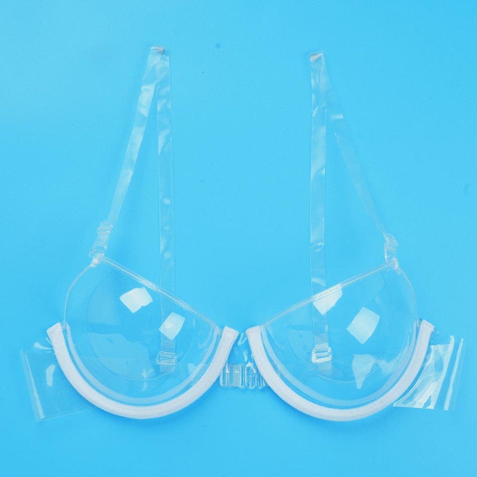 Women Transparent Push Up Plastic Bras Underwire Invisible Bralette ...