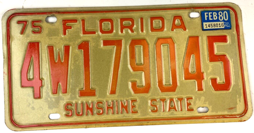 Vintage Florida 1980 Car License Plate Pinellas County Collectors ...