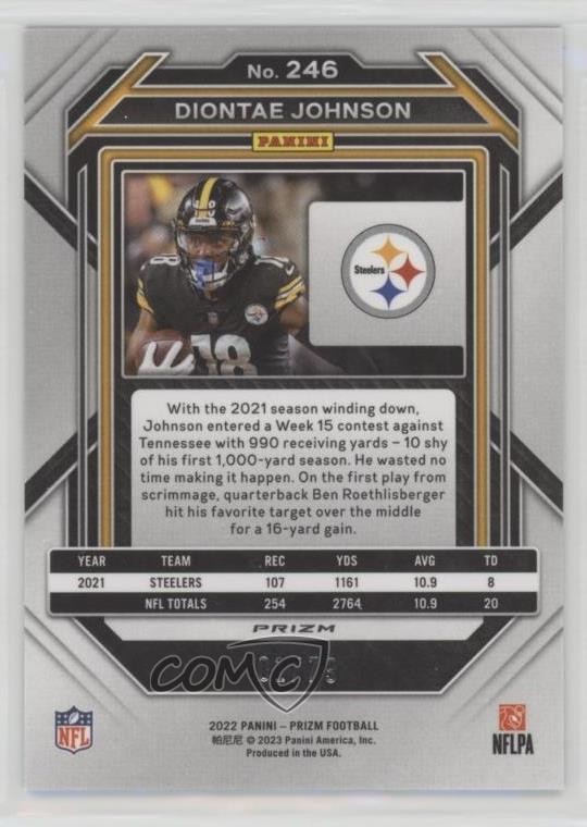 2022 Panini Prizm Blue Ice Prizm /99 Diontae Johnson #246 | eBay