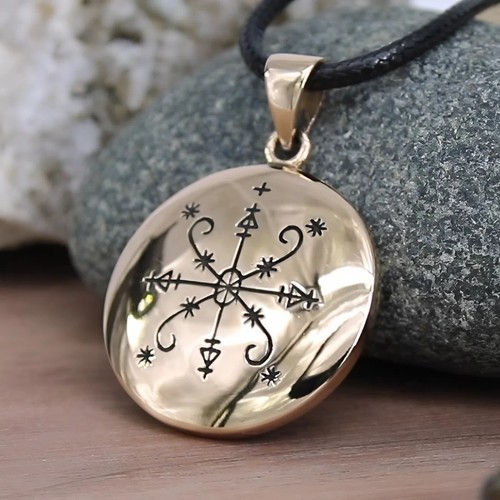 Bronze Met Kalfou Kalfu Voodoo Loa Veve Pendant Necklace Talisman ...