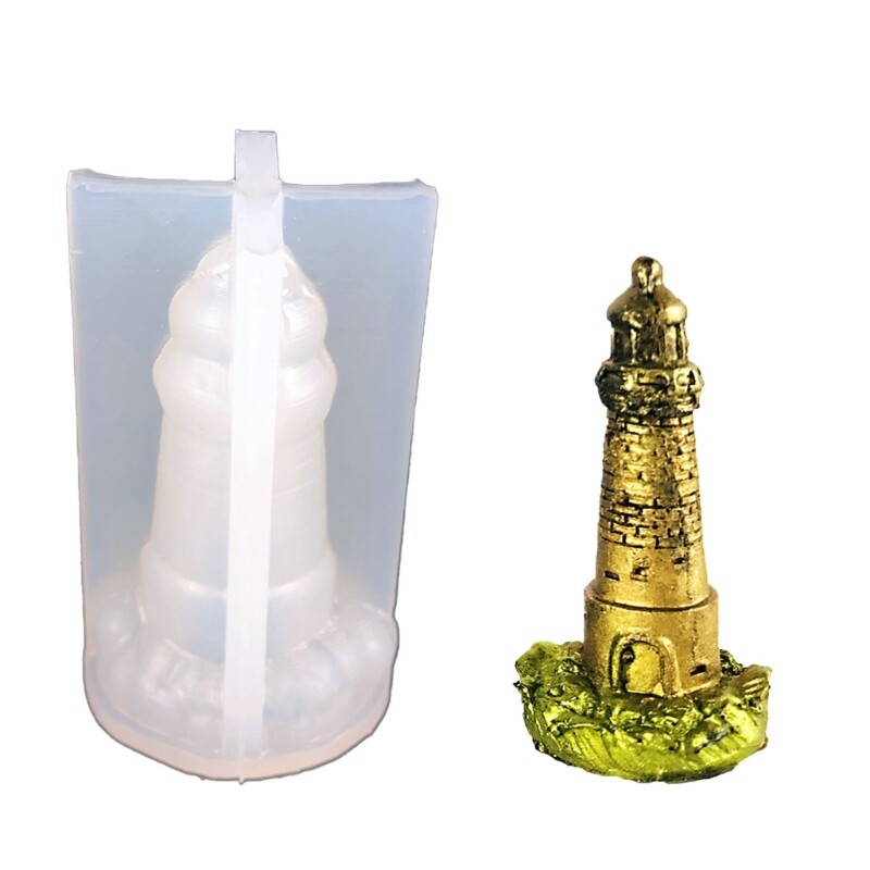 3d Lighthouse Silicone Moulds Reusable 3D Building Epoxy Moulds Non ...