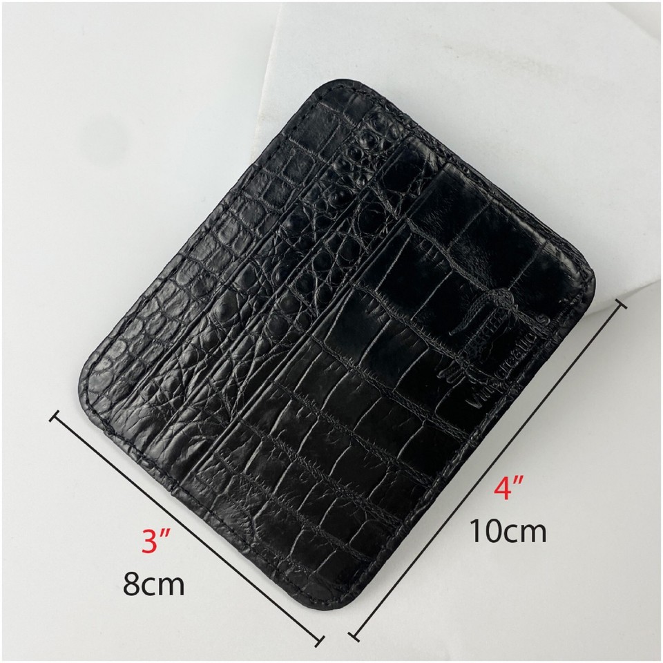 Genuine Crocodile Ostrich Leather Cardholder Double side Skin Bifold ...