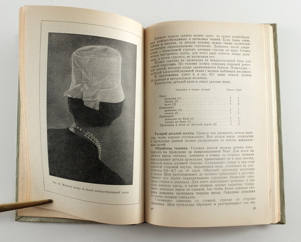 1965 Soviet Russia Sew Yourself Headwear Russian Book Manual with ...