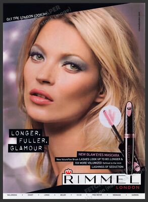Rimmel Mascara Kate Moss 2000s Print Advertisement Ad 2008 Beautiful | eBay