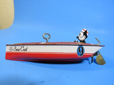 Felix The Cat Wind-up Tin Speedboat Sea Cat, in box, Schylling 1996 ...