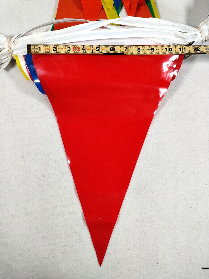100 Feet Multi Color Pennant With 48 Triangles 18" x 11" Alternating 6 ...