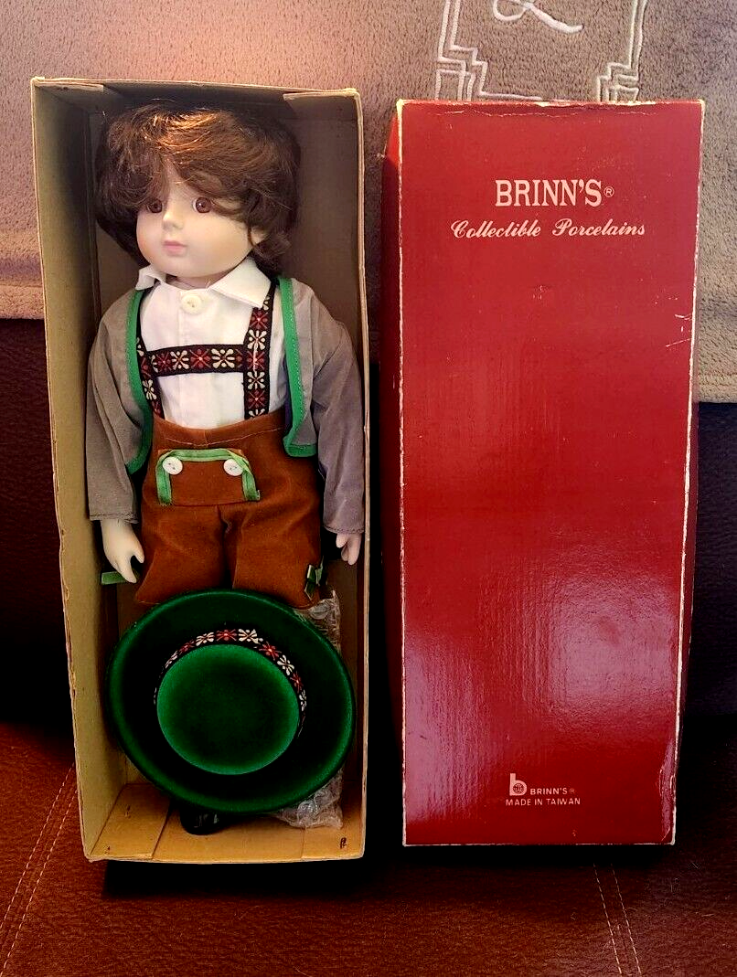 BRINN'S Porcelain Doll DIETER Little Boy in Lederhosen with Original ...