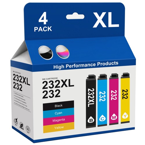 4PK 232XL Ink for Epson 232 Ink Cartridge WorkForce WF-2930 2950 XP ...