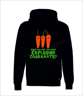Bottom Hoodie Exploding Carrots Rik Mayall inspired mens Clem Wear ...
