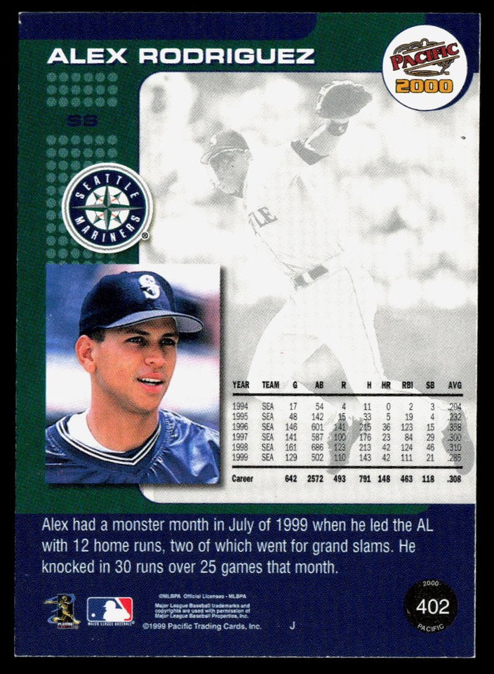 Alex Rodriguez 2000 Pacific Ruby #402 | eBay
