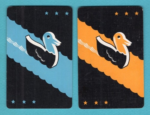 Single Swap Playing Cards CUTE DECO DUCKS SWIMMING VINTAGE PAIR FUN ...