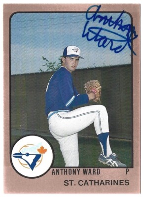1988 PRO CARDS ANTHONY WARD ST. CATHERINES BLUE JAYS SIGNED ON CARD ...