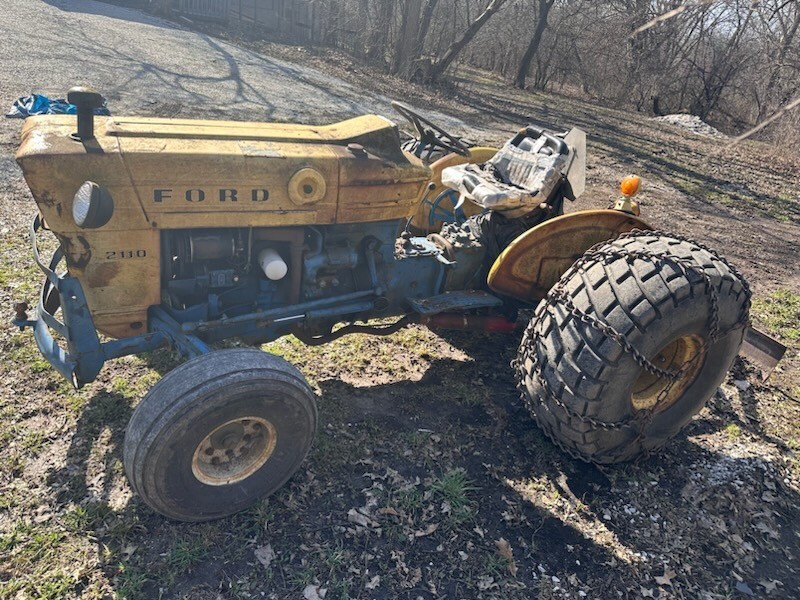 FORD 2110 LCG TRACTOR, 4 SPEED, GAS w/LANDPRIDE 72 IN MOWER AND GRADER ...