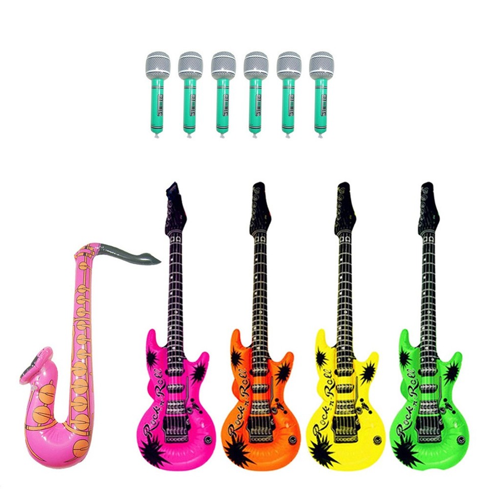 3 Pcs Festival Accessories Toy Microphone Inflatable Foil Balloon ...