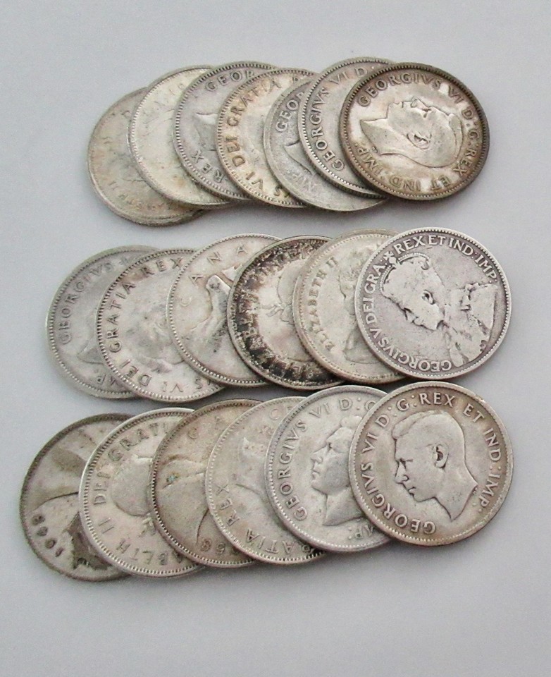 Silver Canadian Coin Lot ~ 168.4 grams Qtrs., Dimes and 1 Nickel | eBay