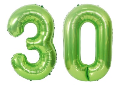 Giant 40" 30 Green Foil Number Balloons Photo Shoot 30th Birthday Float ...