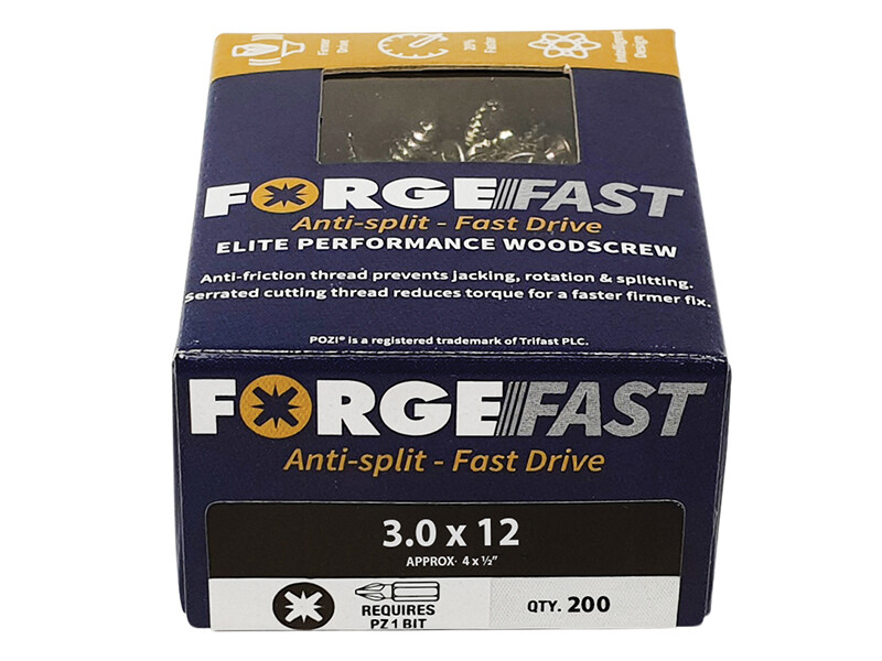 Forgefix Forgefast Pozi Compatible Elite Performance Bois Vis Zy 3.5 x ...
