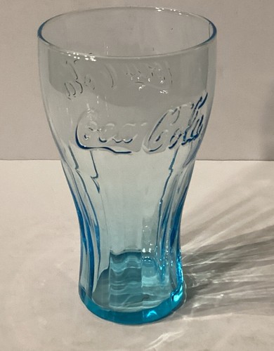 Light Blue Coca Cola Glass 6" vintage See Photos | eBay