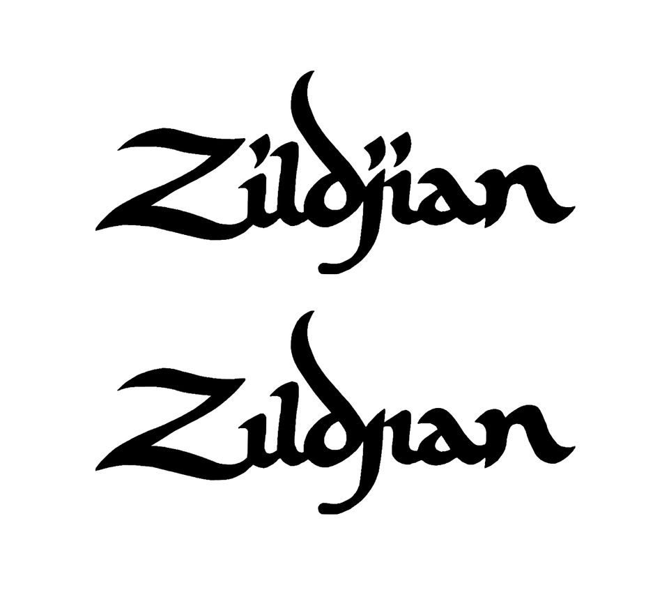 Pair Zildjian Cymbals Logo 6" Wide Vinyl Decal Sticker | eBay