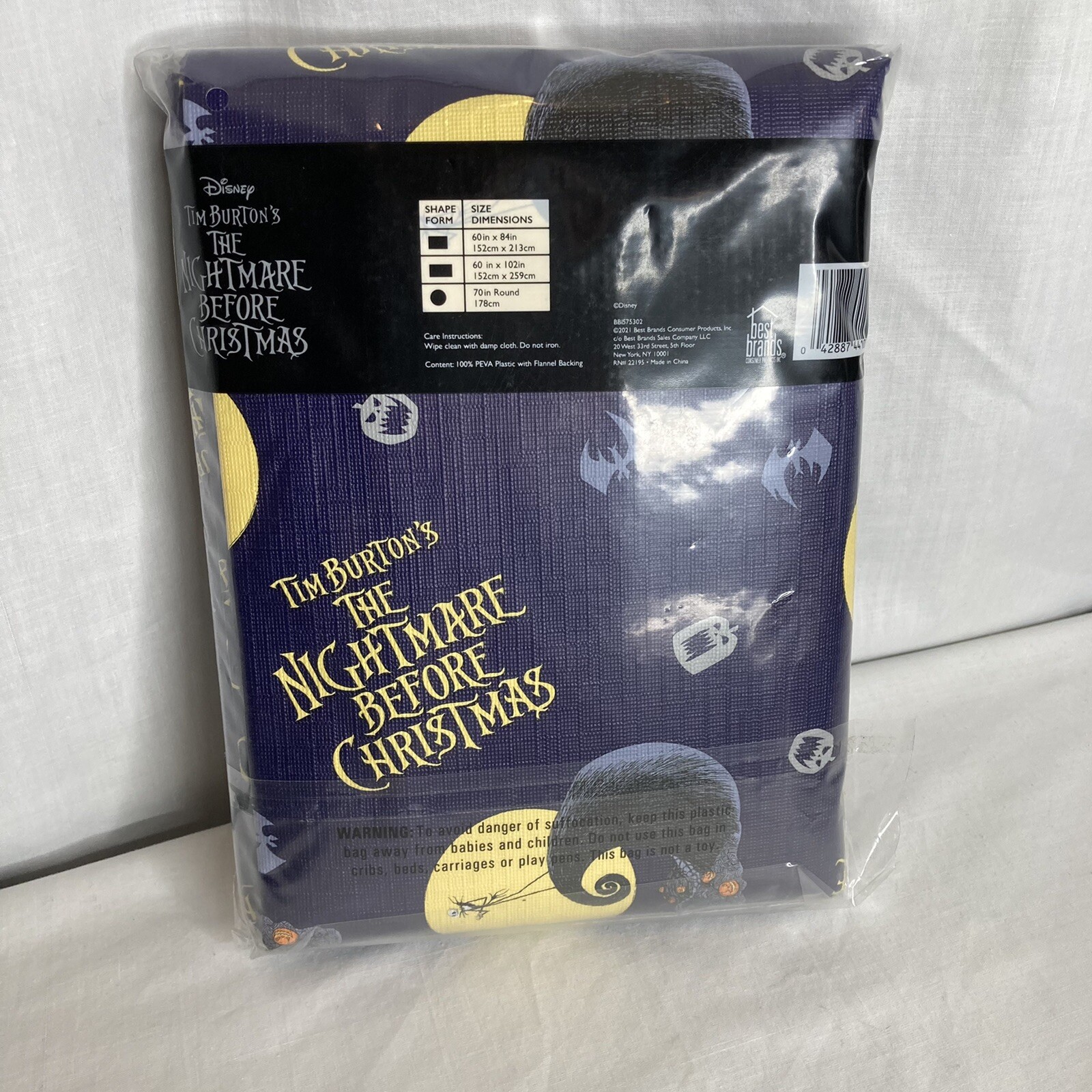 Disney Nightmare Before Christmas Tablecloth Rectangle Black Jack ...