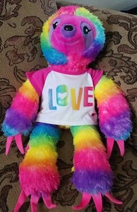 Build A Bear Rainbow Sloth Plush 18 Inch Paws Stick Together Tye Dye ...