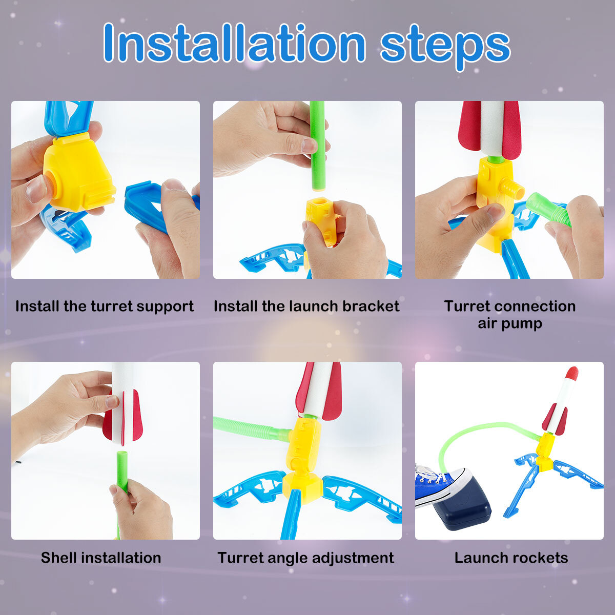 Rocket Launcher Toys Original Dueling Rockets Launcher 3 Foam Rockets ...