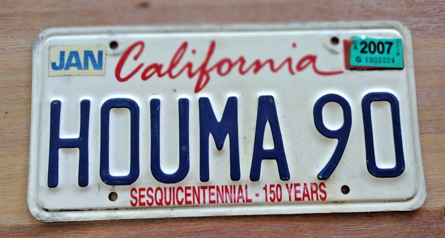 98' Calif Sesquicentennial 150 Yr Personal Houma License Plate | eBay