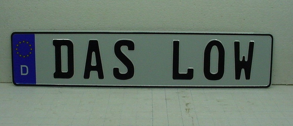 custom VW european German car license plate tag mk1 2 3 4 5 6 jetta ...