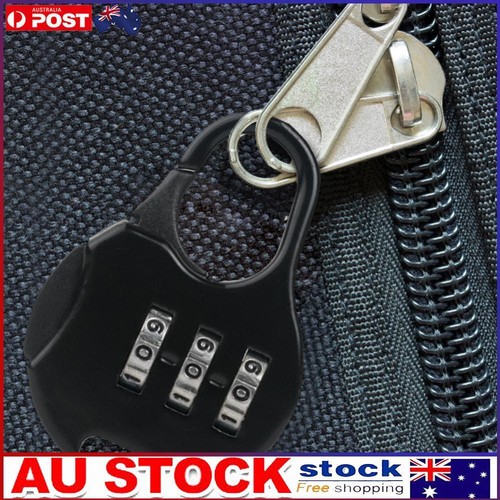 3 Digit Code Combination Password Lock Schoolbag Anti-theft Lock (Black ...