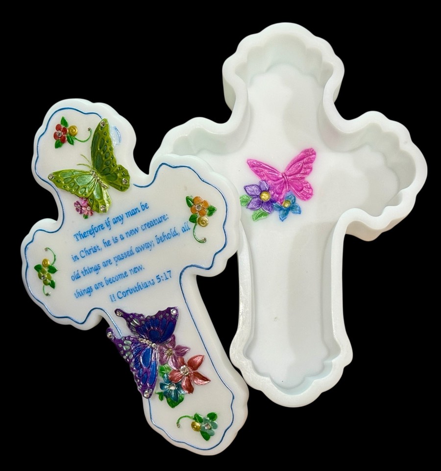 Handmade Resin Cross Keepsake Box | eBay