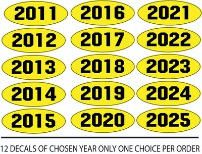 Car Dealer Model Year Stickers 12/ Dozen Oval Windshield Decals Yellow ...