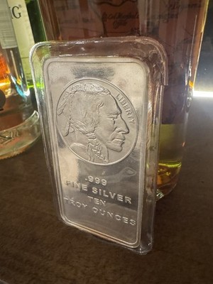 SilverTowne 10 Oz Silvertowne Buffalo Bar .999 Fine Silver C | eBay