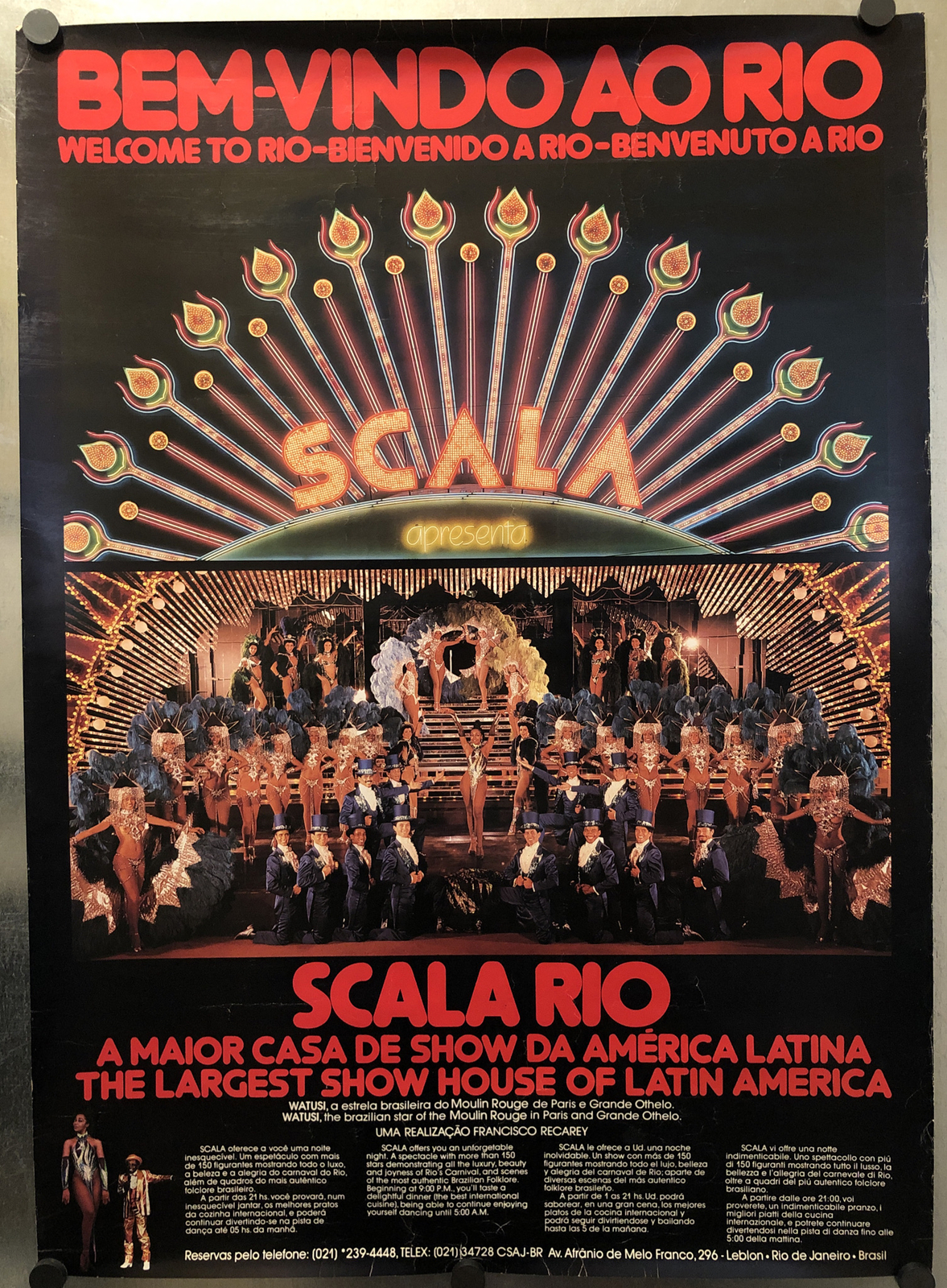 Original 1980s Scala Rio De Janeiro Follies Show Poster | eBay