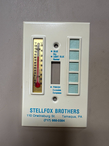 Vintage Stellfox Brothers Advertising Light Switch Thermometer w/Box | eBay