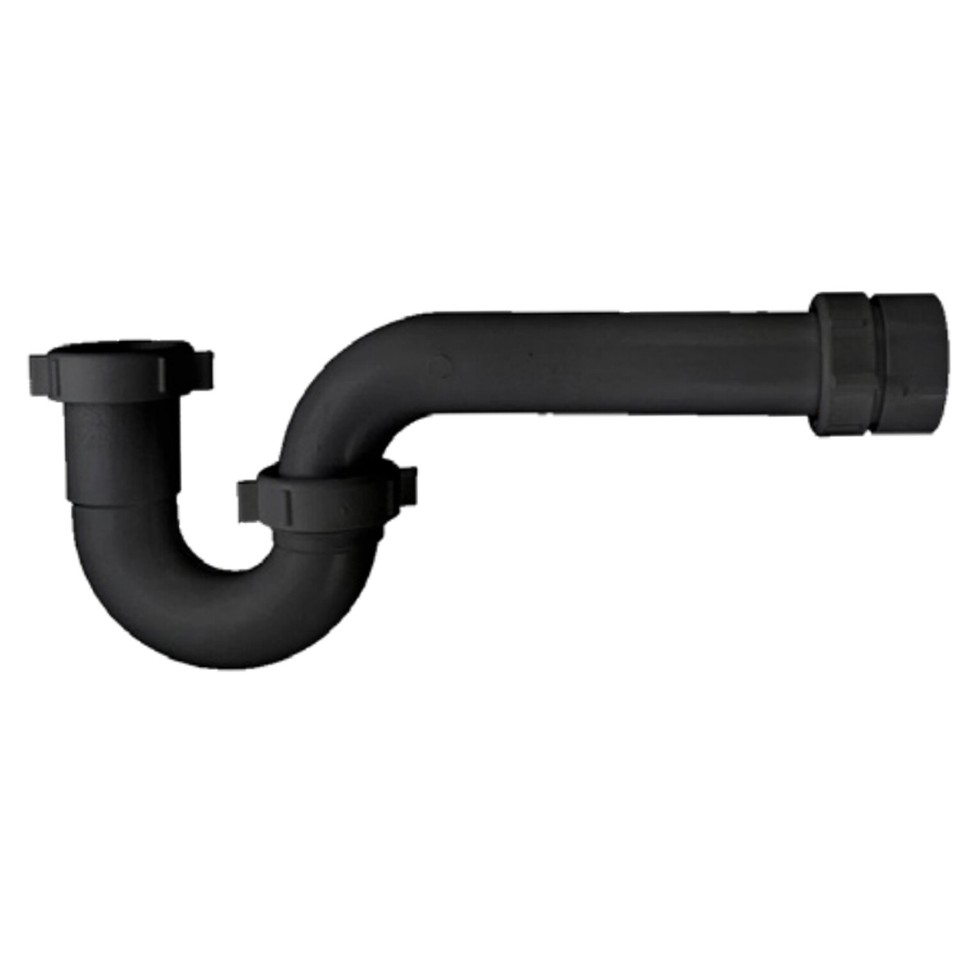 Highcraft 1-1/4" Black Plastic P-Trap for Kitchen Sink Tubular Drain | eBay