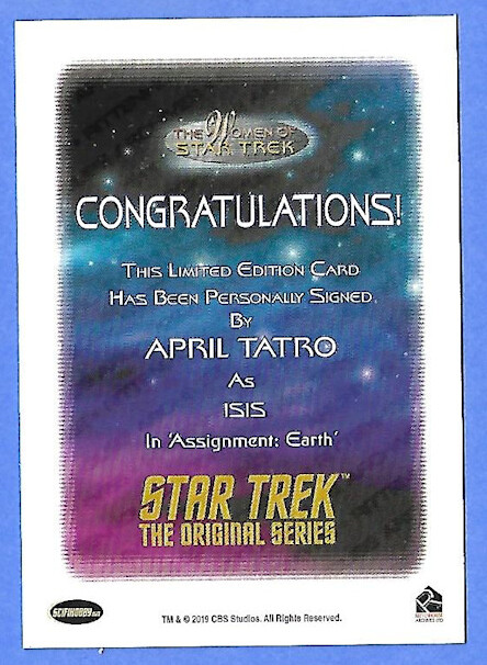 2021 Women of Star Trek WOST Auto April Tatro as Isis (Very Limited) | eBay